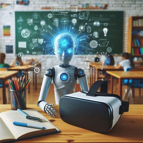 Vr Headset Using Ai Artificial Intelligence Technology Machine Learning Premium Ai Generated Image