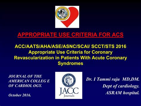 Appropriate Use Criteria For Intervetion In Acs Jacc Ppt