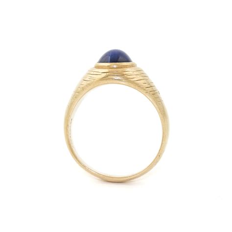 10k Gold X Star Sapphire Bezel Set Signet Kingdom Jewelry