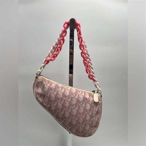 Dior Bags Christian Dior Pink Saddle Bag Poshmark