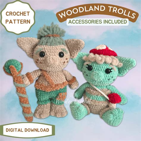 Woodland Trolls Crochet Pattern Amigurumi Pdf Wonder Crochet