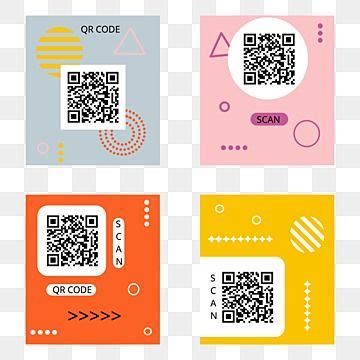 Qr Codes PNG Transparent Memphis Style Square Qr Code Set Code Qr Simple PNG Image For Free