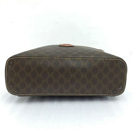 Celine セリーヌ マカダム柄 バニティバッグ Mc96 ブラウン 化粧ポーチ ハンドバッグ ヴィンテージ｜中古｜なんでもリサイクルビッグバン