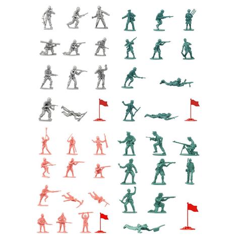 Jeu Old Yi Nostalgic War Soldier Model 100คนสี่ชาติทหารอเมริกันและ