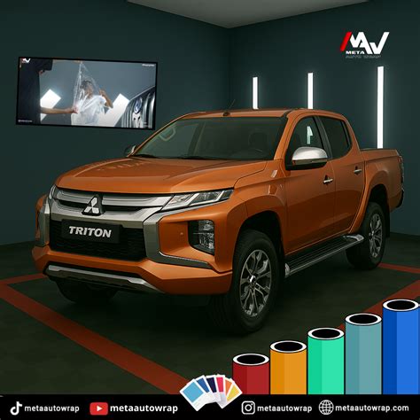 Wrapping Stiker Two Tone Mobil Mitsubishi Triton Athlete 3m Meta