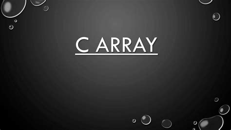 Array In C Ppt