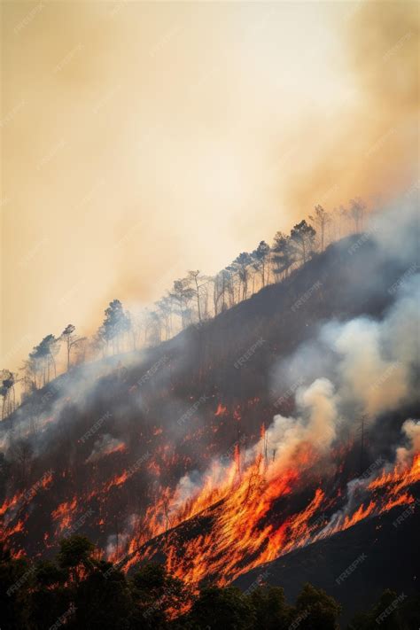 Premium Ai Image Forest Fire Background