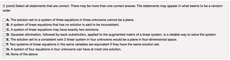 solved 1 point select all statements that are correct