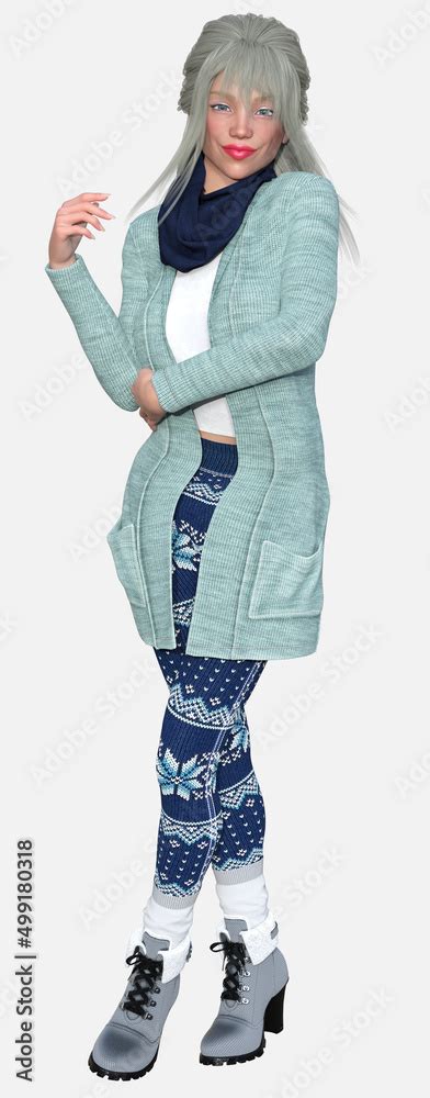 Elle Is A Young Beautiful Blonde Female 3d Illustration Character Model