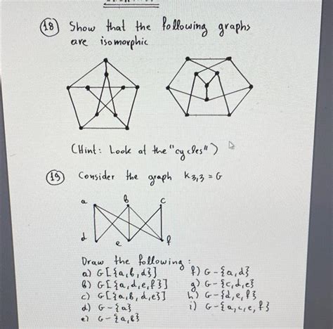 Solved Show That The Following Graphs Are Isomorphic Chegg