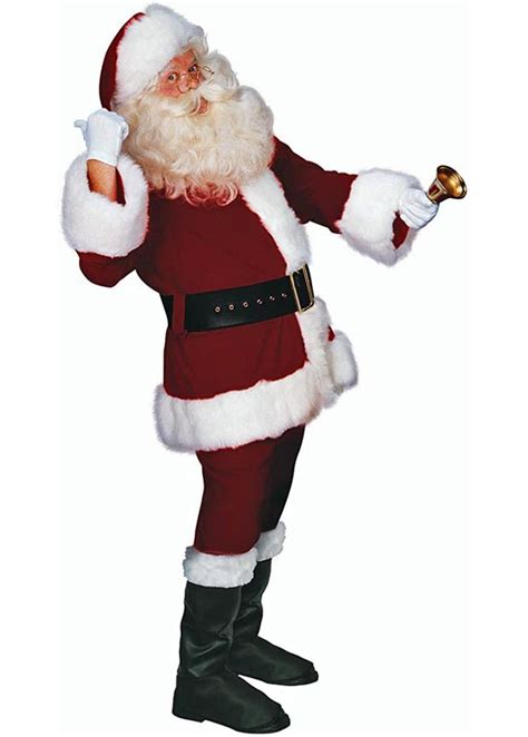 Adult Pre Fabricated Christmas Costume Deluxe Velveteen Santa Claus