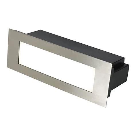 Goodhome Neihart Black Mains Powered Neutral White Led Rectangular Deck Light