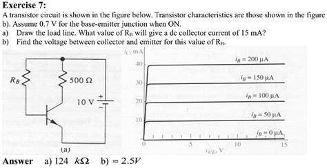Solved Exercise 7 A Transistor Circuit Is Shown In The Figure Below Transistor
