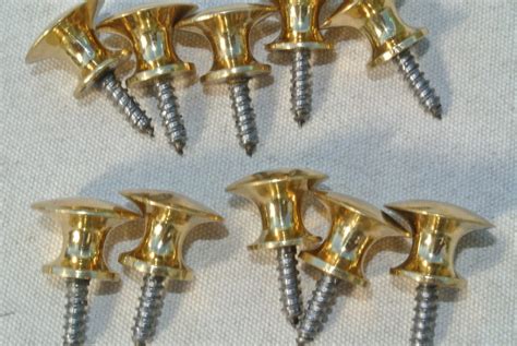 10 Very Tiny Screw Knobs Pulls Handles Antique Solid Heavy Brass Drawer Knob 15 Mm Silk Road
