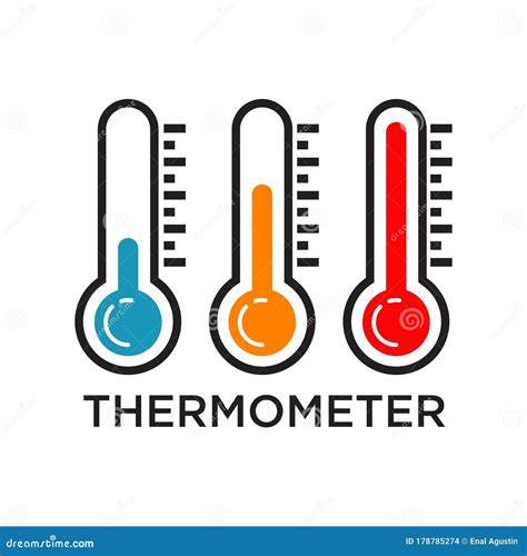 Thermometer Symbol Icon Logo Design Template Stock Vector Illustration Of Medical Object