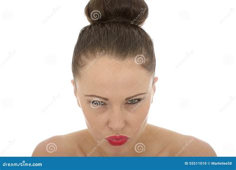 Portrait Of A Beautiful Young Woman Looking Very Angry And Frustrated