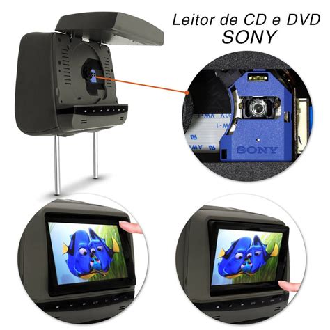 Tela Encosto 7 Polegadas Universal Cinza Connect Parts