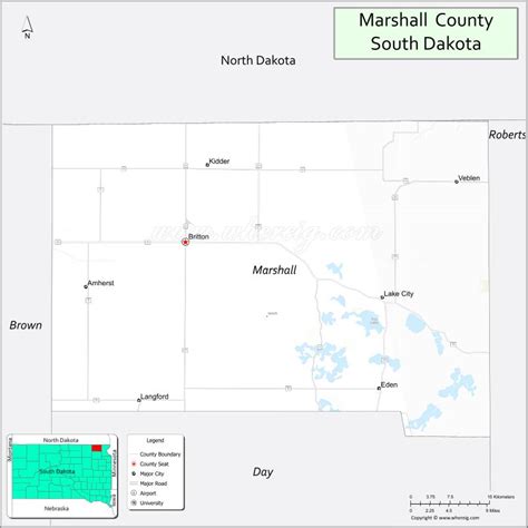 Map Of Marshall County South Dakota Where Is Located Cities