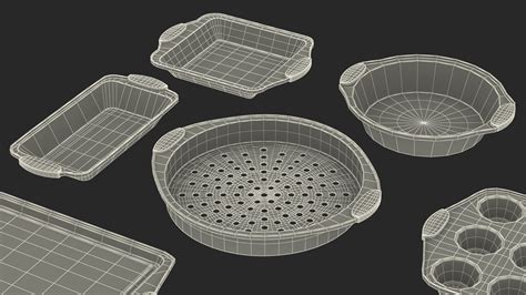 Nonstick Bakeware Baking Pans Set 3d Model 49 3ds Blend C4d Fbx