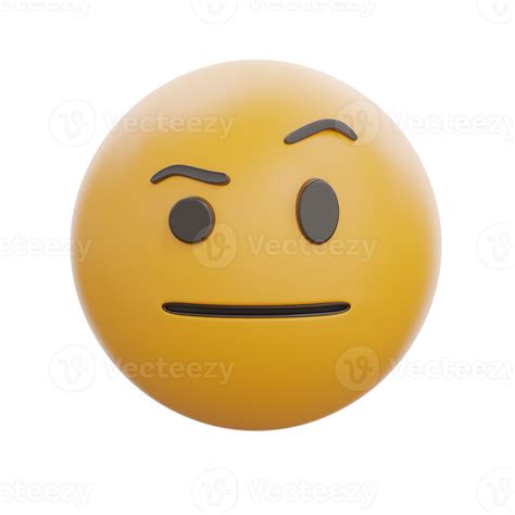 3d Raised Eyebrow Face Emoji Emoticon 51796638 Png