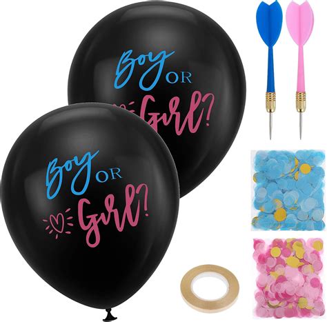 2pcs Gender Reveal Confetti Balloons With Pink And Blue