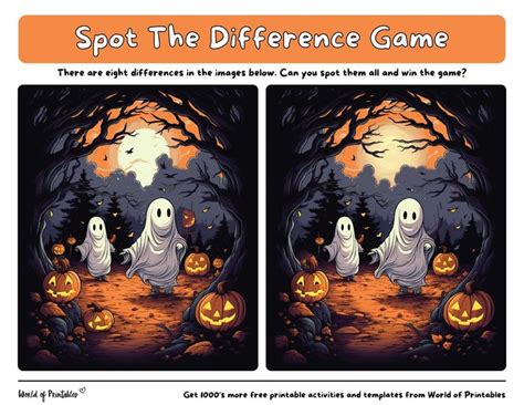 Spot The Difference Halloween Worksheets Halloween Games Scary Characters Halloween Worksheets