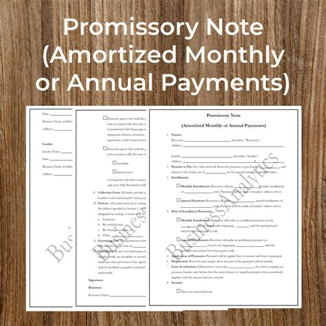 Promissory Note Pdf Form Fillable Printer Friendly Business