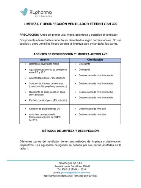 Protocolo De Limpieza Y Desinfeccion Pdf Agua Esterilización Microbiología