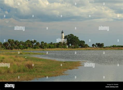 A Landscape Photograph Of St Marks Lighthouse In The National Wildlife
