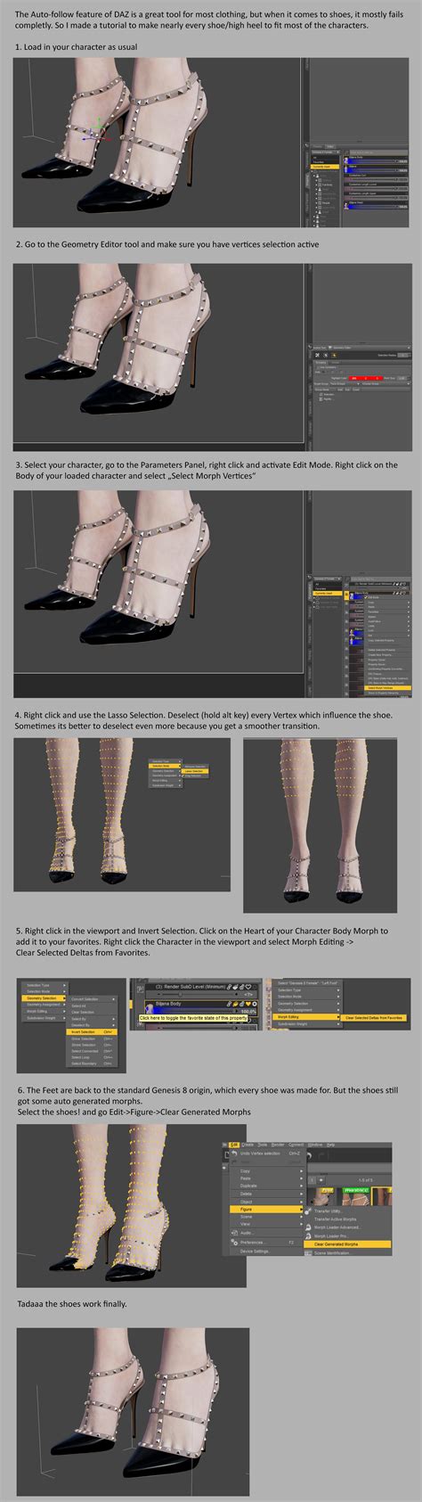 Daz3d Tutorial Never Broken Shoes Anymore By Prefox On Deviantart