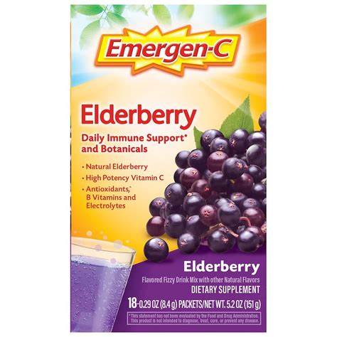 Emergen C Fizzy Drink Mix Immune Support Elderberry Walgreens