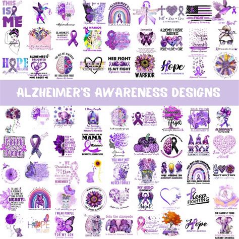 Alzheimers Awareness Designs Alzheimer Bundle Purple Ribbon