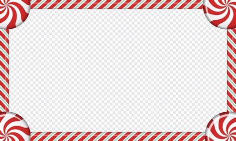 Premium Vector Rectangle Candy Cane Frame With Red And White Striped