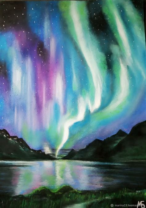 Картина "Северное сияние" Полярное сияние. Сияние в горах купить в ...