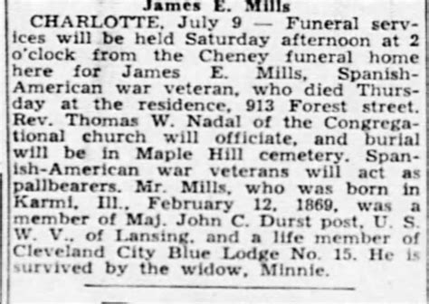 James E Mills Find a Grave äreminne