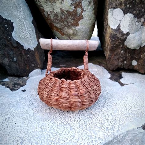Mini Basket Driftwood Handle Five In The Nest