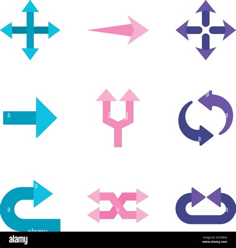 Arrows Flat Style Icon Set Design Of Direction Web Forward And