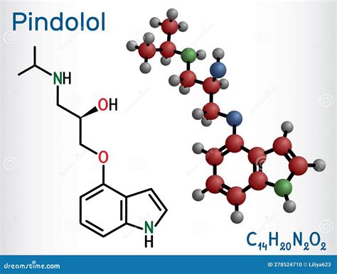 Pindolol Molecule It Is Nonselective Beta Adrenergic Receptor Blocker Used To Treat