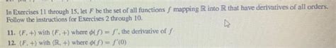 In Exercises 11 Through 15 Let F Be The Set Of All