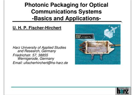 Pdf Photonic Packaging For Optical Communications Systems Basics And