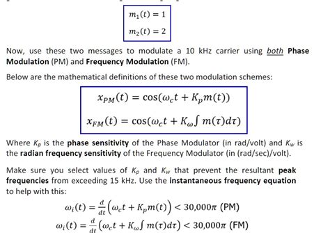 Solved Now Use These Two Messages To Modulate A 10 Khz Carrier Using