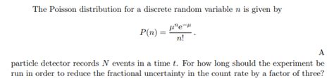 The Poisson Distribution For A Discrete Random Chegg