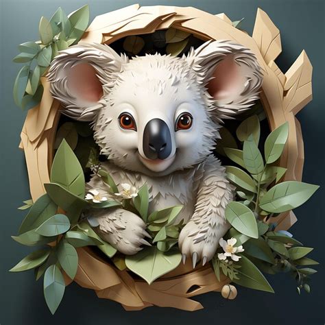 Premium Ai Image Cute Animal Charming 3d Rendered Creative Simplicity
