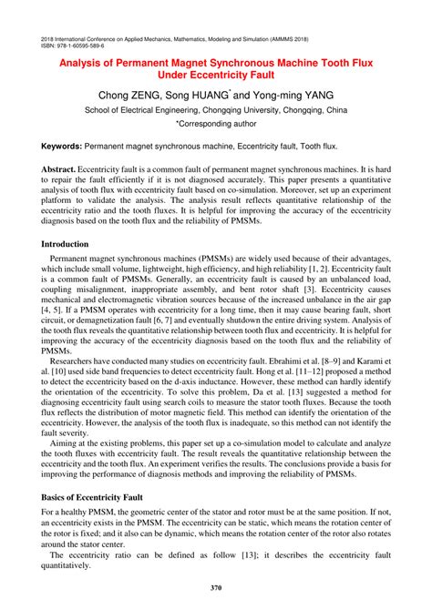 Pdf Analysis Of Permanent Magnet Synchronous Machine Tooth Flux Under