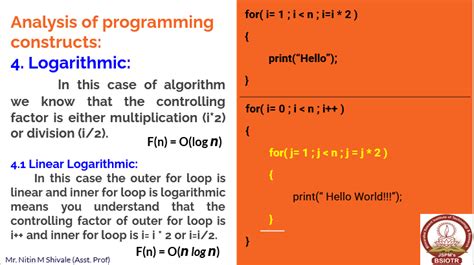 Data Structures And Algorithms Analysis Of Programming Constructs