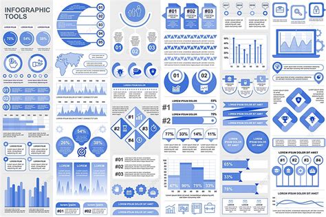 bundle infographic elements data visualization vector design template