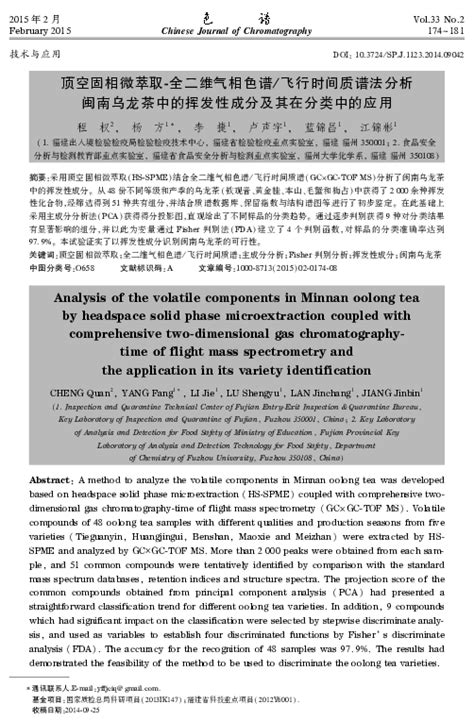 Pdf Analysis Of The Volatile Components In Minnan Oolong Tea By Headspace Solid Phase