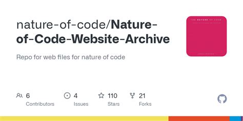 GitHub Nature Of Code Nature Of Code Website Archive Repo For Web Files For Nature Of Code
