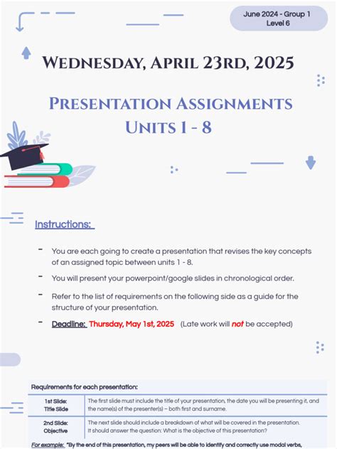 Presentation Assignments Units 1 8 Pdf Verb Grammatical Tense