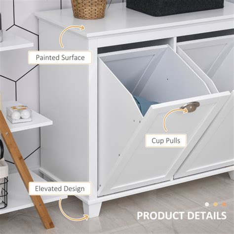 Homcom Tilt Out Laundry Storage Cabinet Bathroom Storage Organizer